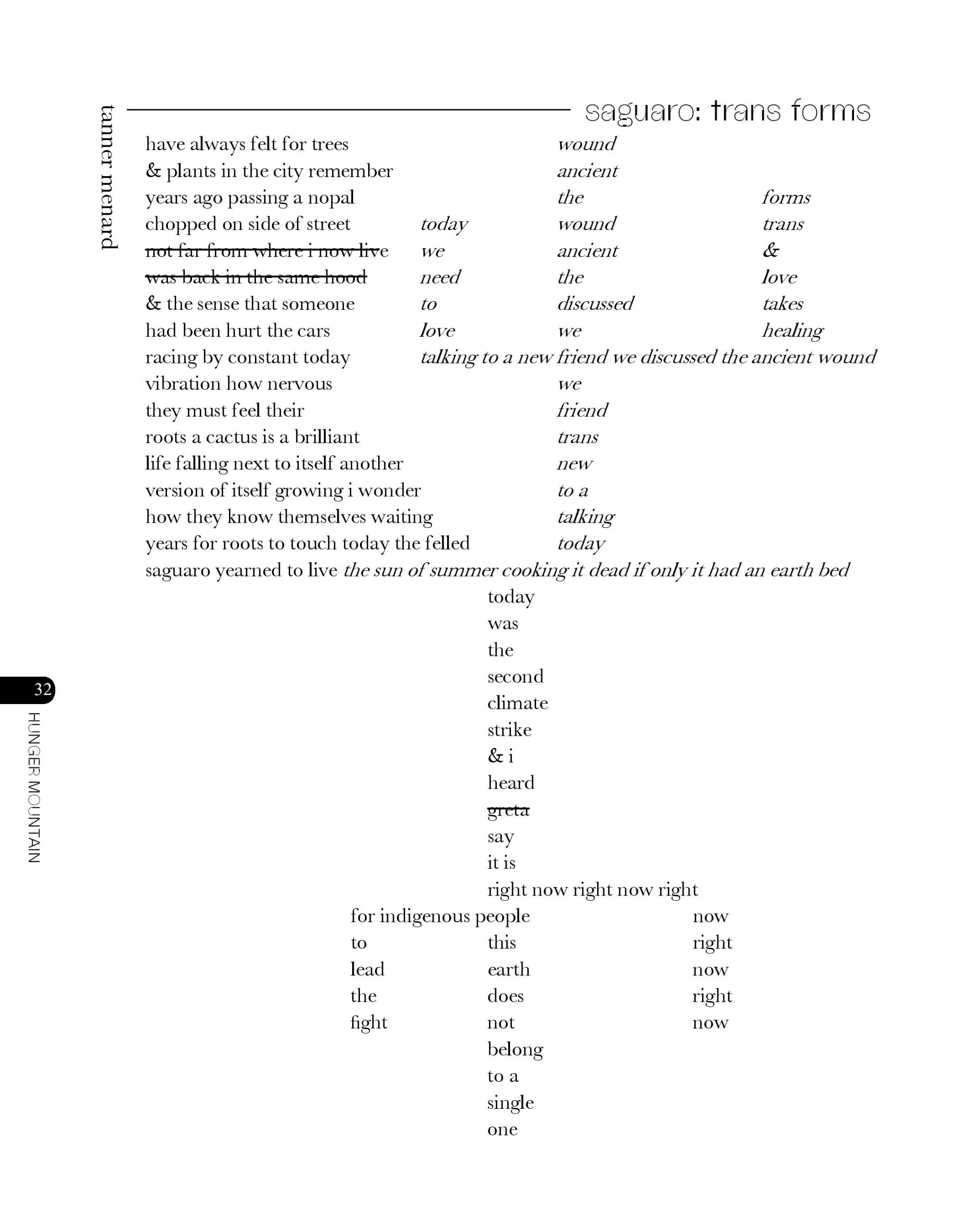 saguaro: trans forms tanner menard – Hunger Mountain Review